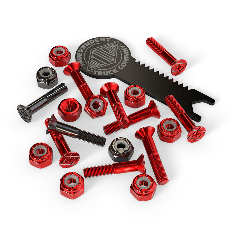 Red & Black 1in Phillips Skate Hardware | Genuine Parts | Independent